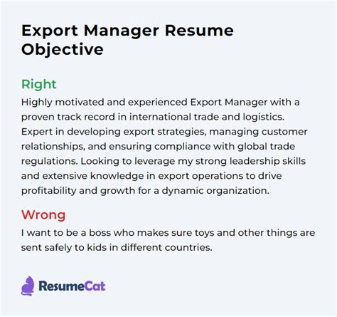 Top 16 Export Manager Resume Objective Examples Resumecat