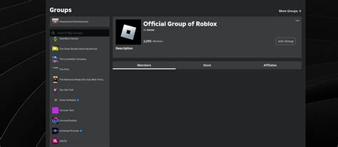 Group Page Not Displaying Member And Experience Information Roblox Application And Website