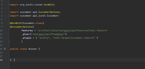 what is the use of glue keyword in cucumber runner file qatechtools
