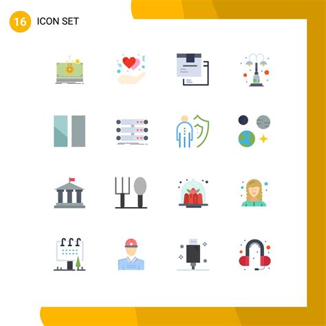 Pack Of 16 Creative Flat Colors Of Street Lights Box Light Product Editable Pack Of Creative