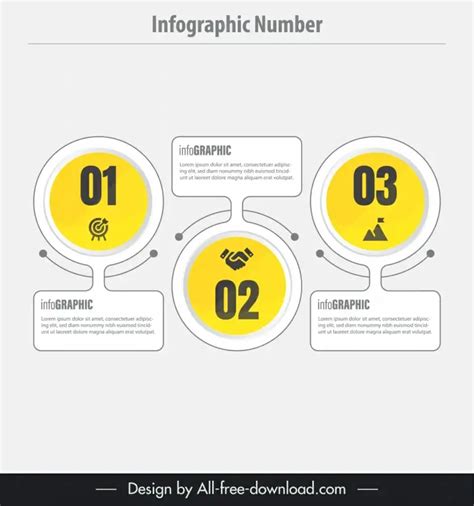 infographic number template circles frames curves connection vectors