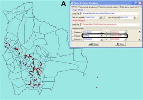 using diva gis to check coordinates by comparing a file of point