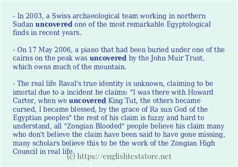 Uncovered In Sentences Englishteststore Blog