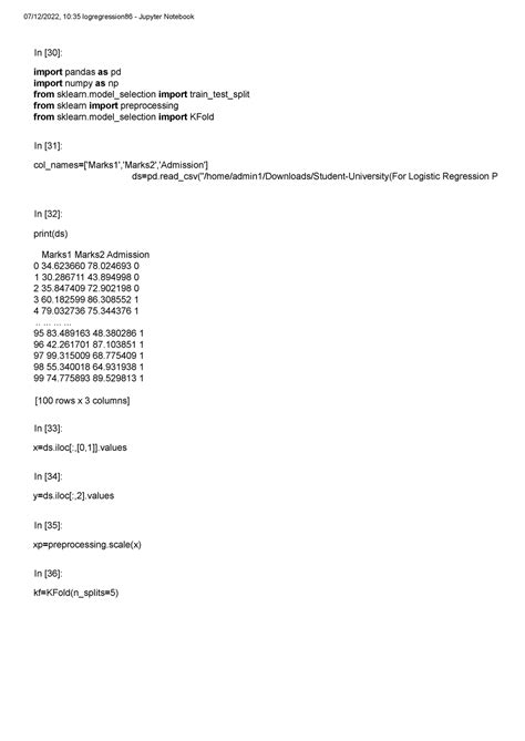 Logistic Regression 1nt19is066 07122022 1035 Logregression86