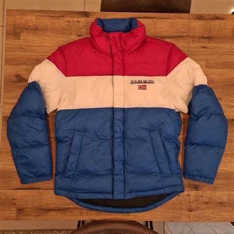 Napapijri Mens Colour Block Full Zip Puffer Jacket Depop
