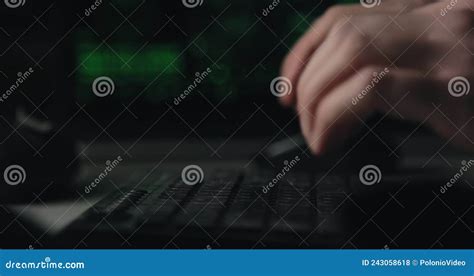 Hacker Is Typing Keys On A Keyboard In His Room Stock Footage Video Of Business Data
