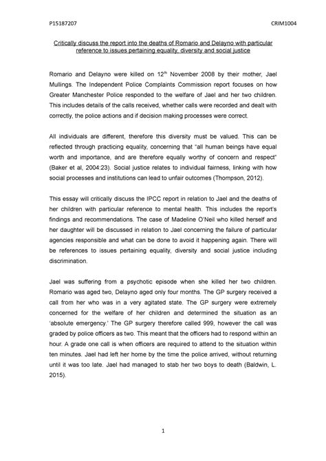 Research Equality And Diversity Assignment On Jael Mullings Case