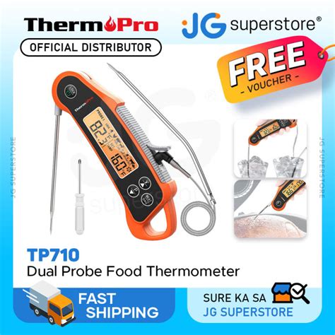 Thermopro Tp710 Instant Read Waterproof Dual Probe Digital Meat Thermometer For Oven Fryer