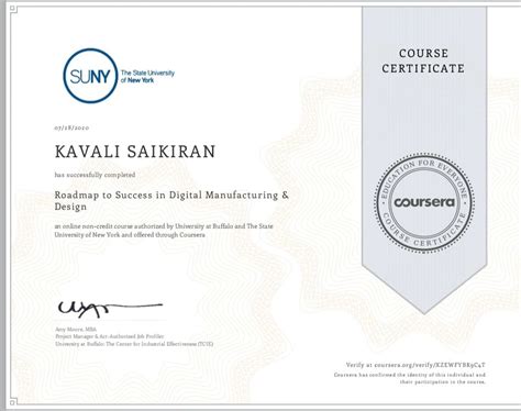 Proud To Have Completed Road Map To Success In Digital Manufacturing