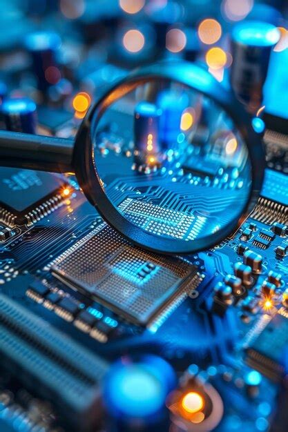 Close Up Of Computer Microchips Magnified With Space For Text Perfect For Detailed Inspection