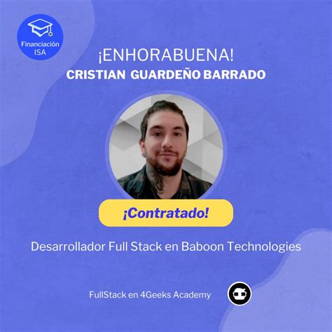 Enhorabuena Cristian Guardeño 🎉 Por Tu Nuevo Puesto Como Full Stack