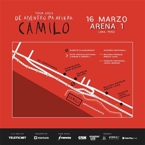 Recomendaciones Horarios Y Rutas De Acceso Para Ir Al Show De Camilo En El Arena De La Costa
