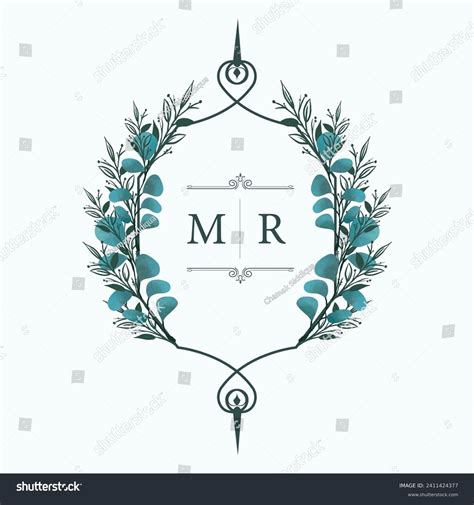Wedding Monogram Design Mr Initials Surrounded Stock Vector Royalty