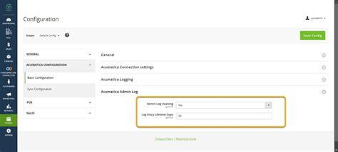Acumatica Admin Log Kensium Products Documentation