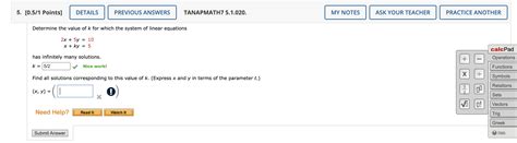 Solved Determine The Value Of K For Which The Sys