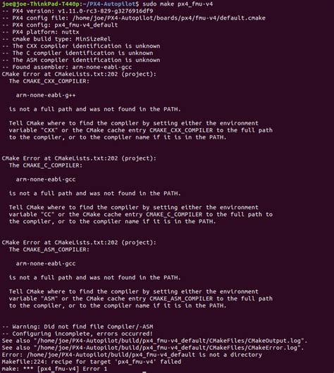 Make Px4fmu V4 Fails To Build After Clean Install Discussion Forum