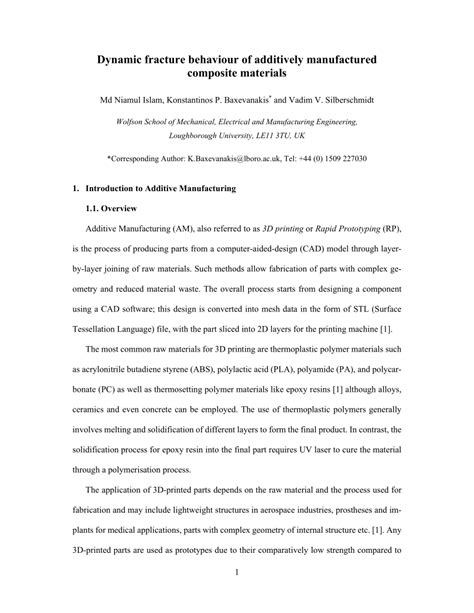 Pdf Dynamic Fracture Behaviour Of Additively Manufactured Composite Materials