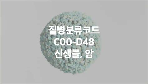 C00 D48 보험질병분류코드 신생물 암 질환