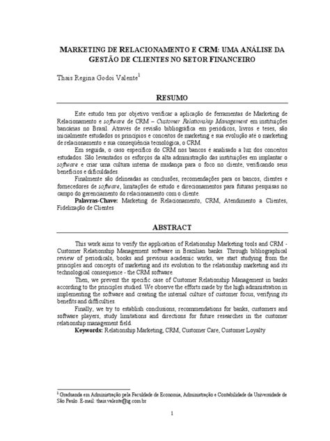 Exemplo De Artigo Científico Pdf Pdf Gestão De Relacionamento Com O