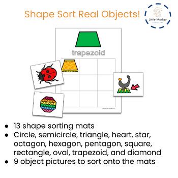 Sorting Shapes Real Objects D Shapes By Babe Monkey Scholars TPT