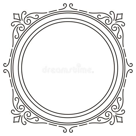 Line Curl Frame Modern Decorative Linear Background Stock Illustration