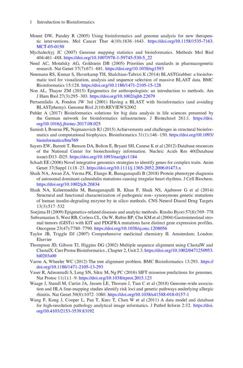 Essentials Of Bioinformatics Notes 5 1 Introduction To Bioinformatics Mount Dw Pandey R