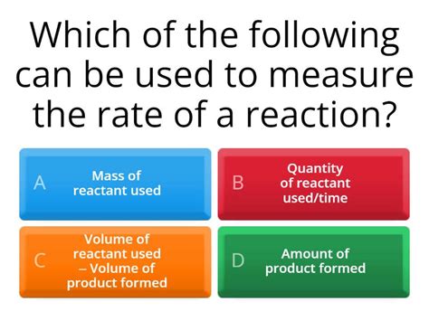 Measuring Rates Of Reaction Cuestionario