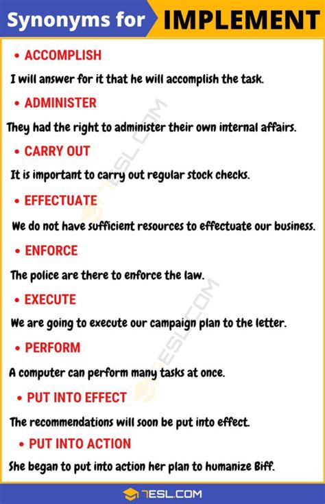 100 Synonyms For Implement With Examples Another Word For