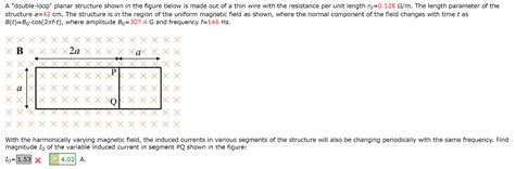 Solved A Double Loop Planar Structure Shown In The Figure Chegg Com