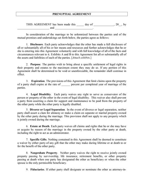 Prenuptial Agreement Template Georgia