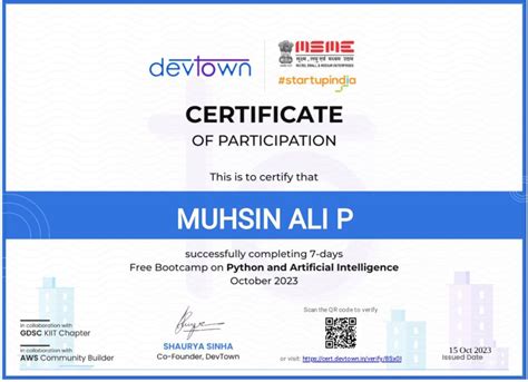 Muhsin Ali On Linkedin Python Ai Devtown Bootcamp