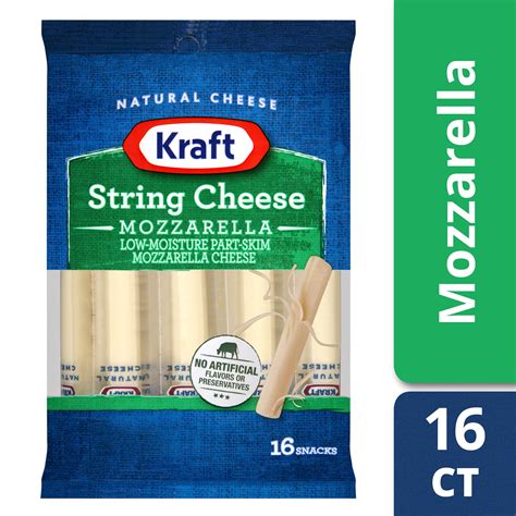 Kraft Low Moisture Part Skim Mozzarella String Cheese 16oz Brickseek