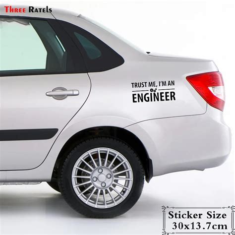 Three Ratels Lbh365 30x13 7см смешная наклейка на автомобиль поверьте мне я инженер виниловая