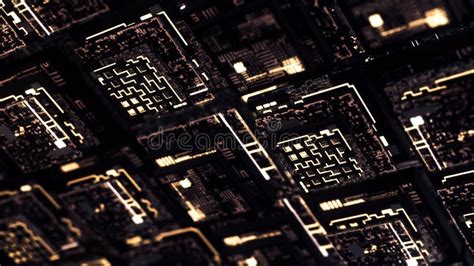 Abstract Futuristic Electronic Circuit Board Neural Network And Big