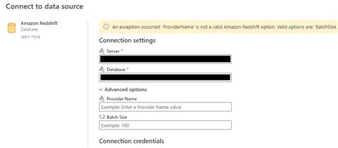 Dataflow Error Providername Is Not A Valid Amaz Microsoft