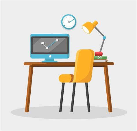 Premium Vector Study Table Vector Illustration