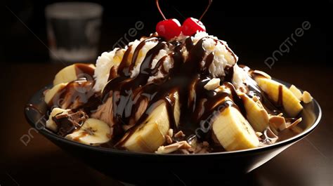 초콜릿 그릇 초콜릿 바나나 선데 고화질 사진 사진 음식 배경 일러스트 및 사진 무료 다운로드 Pngtree