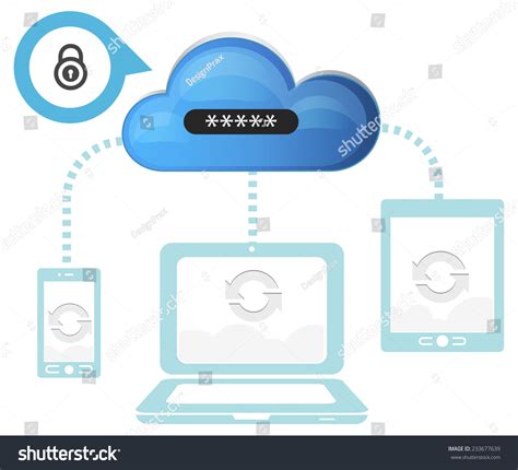 Secure Cloud Sync Illustration Stock Vector Royalty Free 233677639
