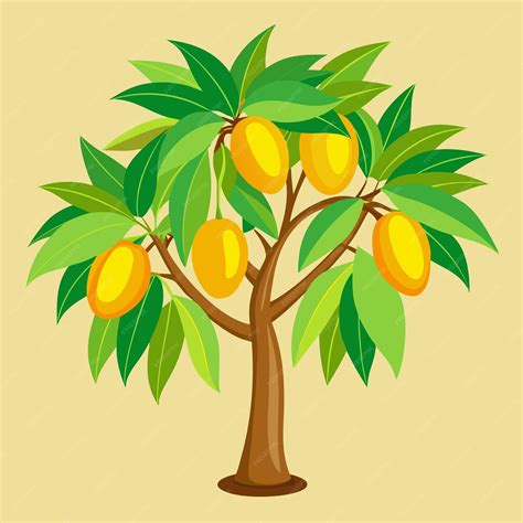Mango Tree Vector Illustration Premium Ai Generated Vector