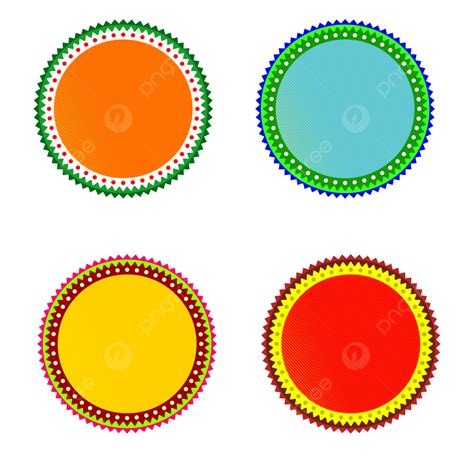 Round Zig Zag Stamp And Batch Design Png Vector Psd And Clipart With