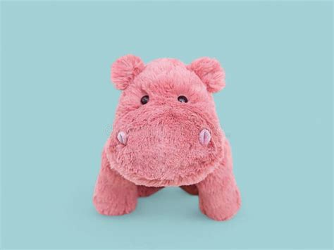 Adorable Pink Hippopotamus Plush Toy Stock Illustration Illustration