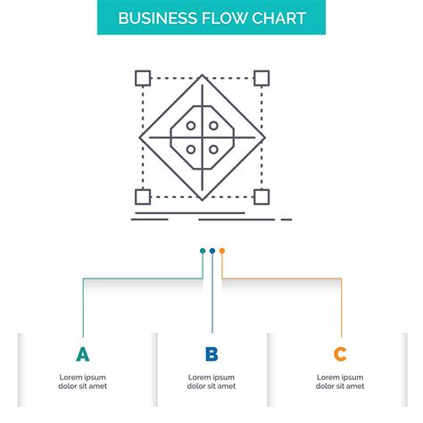 Architecture Cluster Grid Model Preparation Business Flow Chart Design With 3 Steps Line