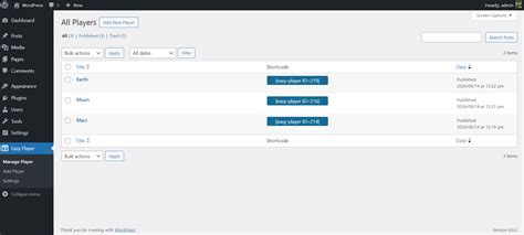 Easy Videojs Player Wordpress Plugin
