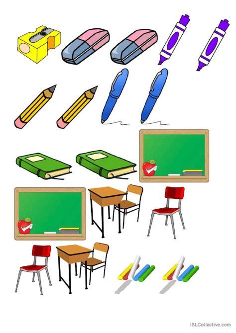 classroom objects memory game english esl worksheets pdf and doc