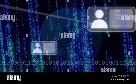 Animation Of Computer Language Connected Icons Binary Codes And