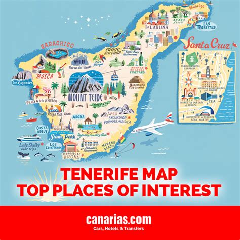 Tenerife Map Top Places Of Interest Blog Of Canary Islands By Car