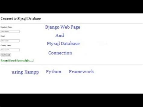 How To Connect MySQL Database With Django Project Using Xampp Complete Database Connection