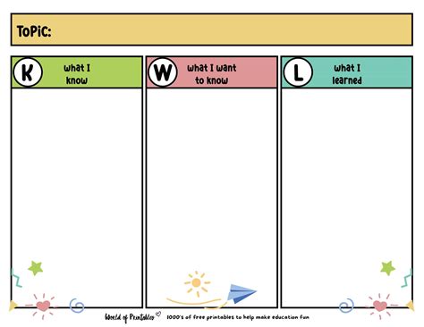 Kwl Chart 14 Templates World Of Printables