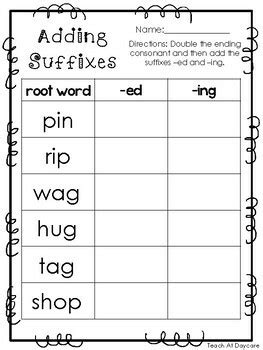 Adding Suffixes Printable Worksheets In PDF File KDG Nd Grade ELA