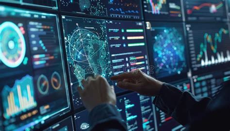 The Modern Control Room Features Hightech Screens For Data Visualization And Analysis Aig62